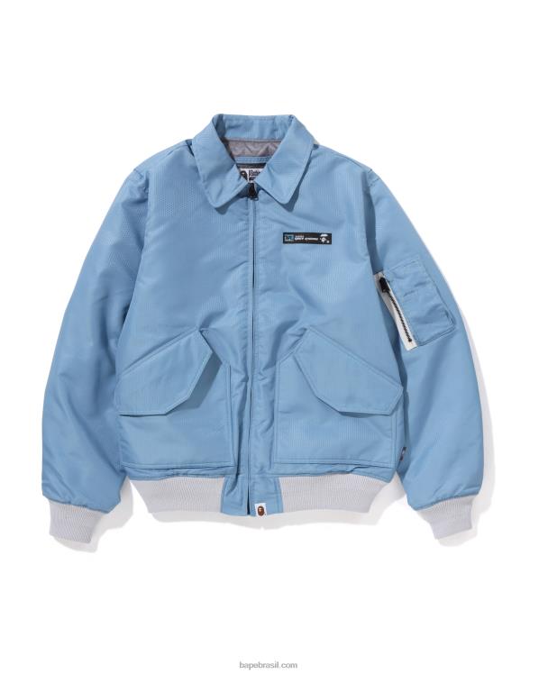 azul claro A Bathing Ape PB8VR317 homens jaqueta bomber ripstop em favo ...